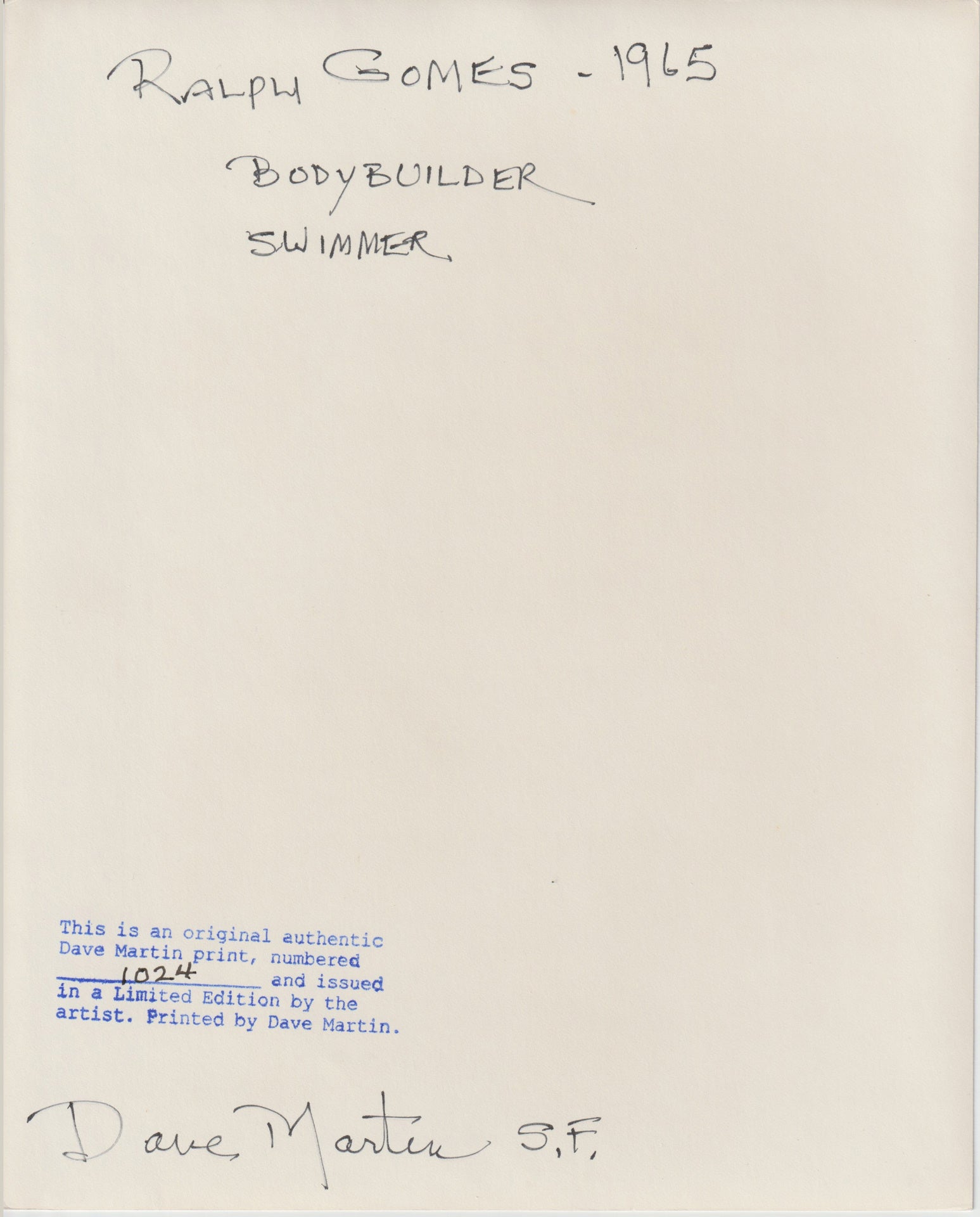 Ralph Gomes, by Dave Martin – Homobilia