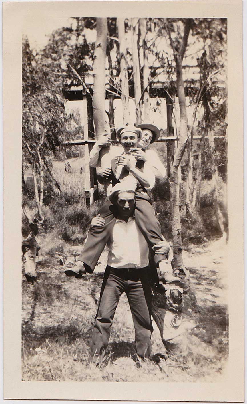 Three Men Goofing Around in the Woods – Homobilia