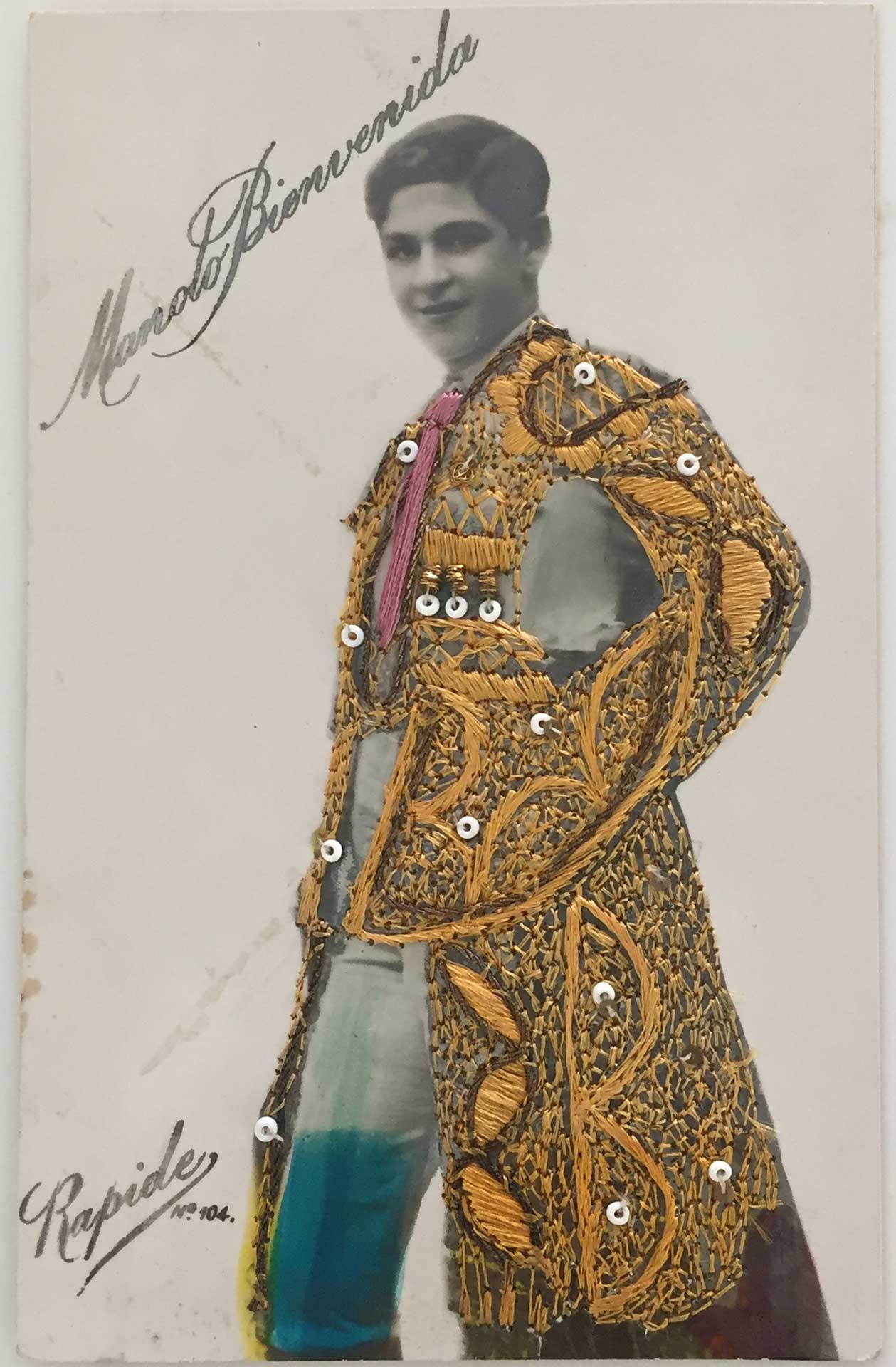 Manolo Bienvenida: Embroidered Real Photo Postcard – Homobilia