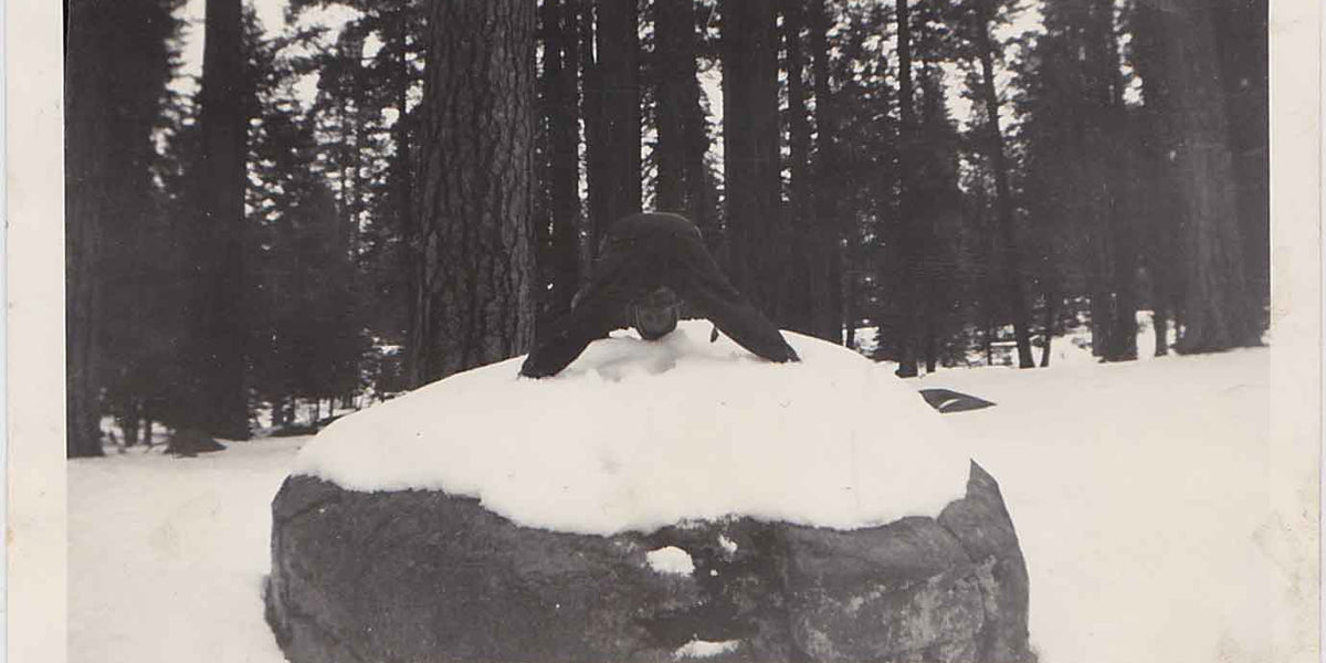 Guy on Snowy Boulder – Homobilia